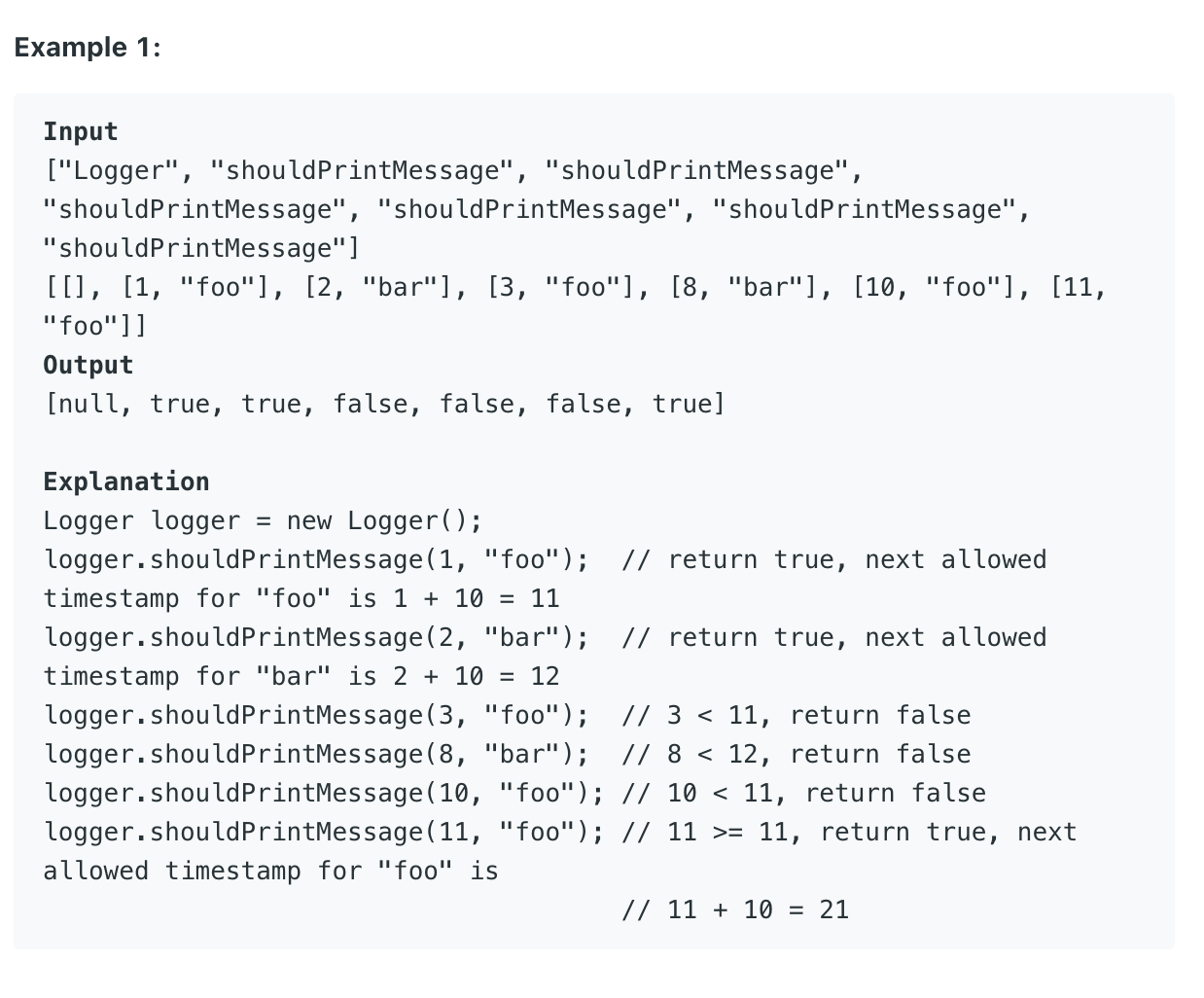 Leetcode 359 Python Logger Rate Limiter
